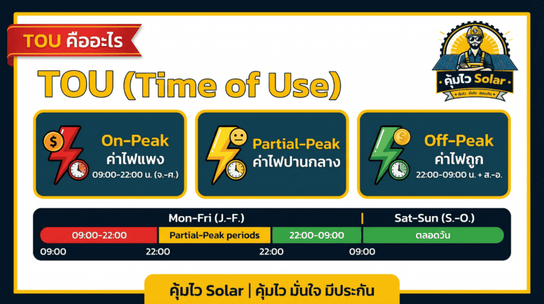 TOU และ TOD คืออะไร? ทำความเข้าใจพื้นฐาน - คุ้มไว Solar
